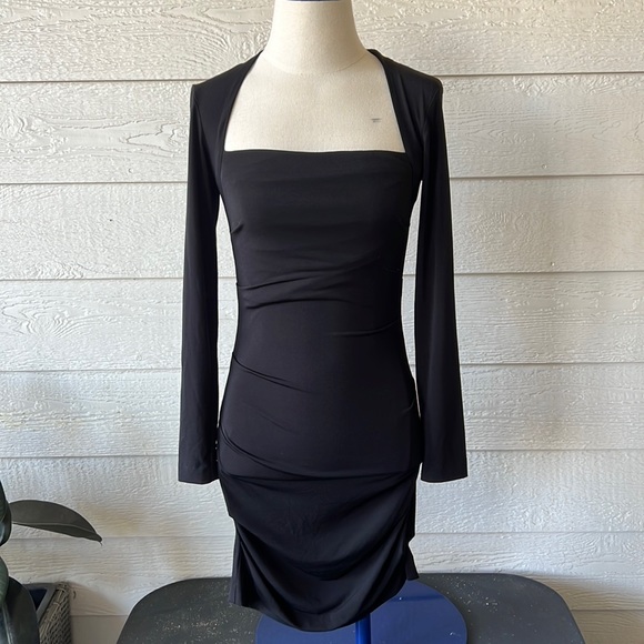 Nicole Miller | Dresses | Nicole Miller Black Long Sleeve Bodycon Dress ...